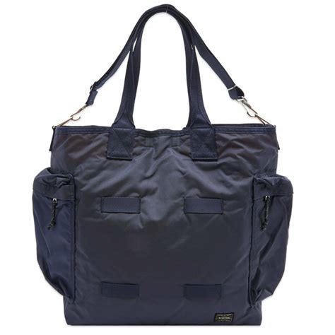 Porter Yoshida And Co Force 2 Way Tote Bag In Navy Porter Yoshida And Co