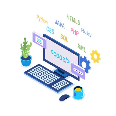 Premium Vector Software Development Programming Language Coding