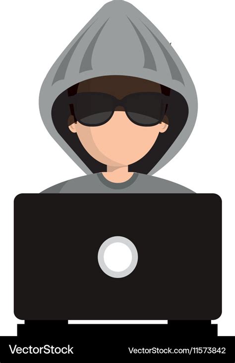 Hacker Character Avatar Icon Royalty Free Vector Image