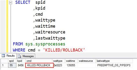 Sql Server Spid Is Killedrollback State What To Do Next My Sql Home