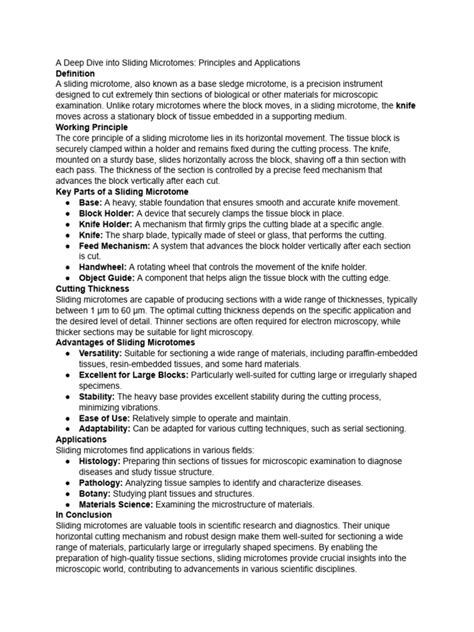 Sliding Microtome Pdf Microscopy Scientific Techniques