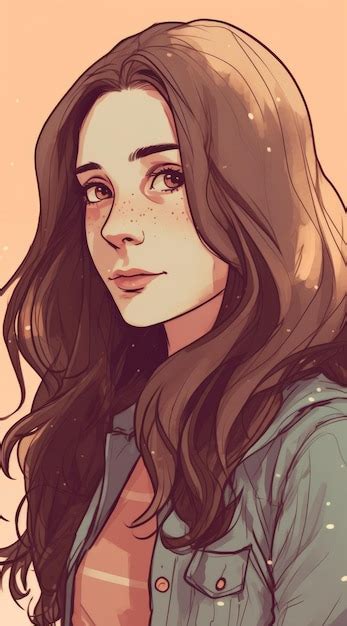 Drawing Of A Girl With Brown Hair