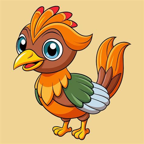 A Cartoon Drawing Of A Cartoon Orange Chicken With A Green Leaf