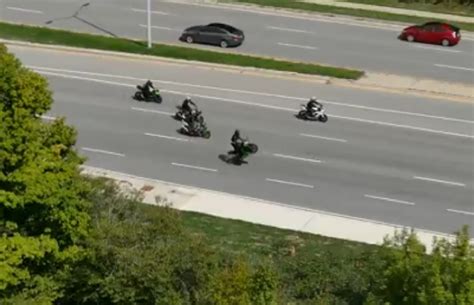 Motorcycle ‘mob Caught Popping Wheelies Running Red Lights In