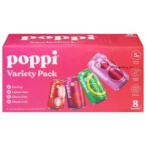 Poppi Prebiotic Soda Classic Flavors Variety Pack 8 Pk Cans Shop Soda