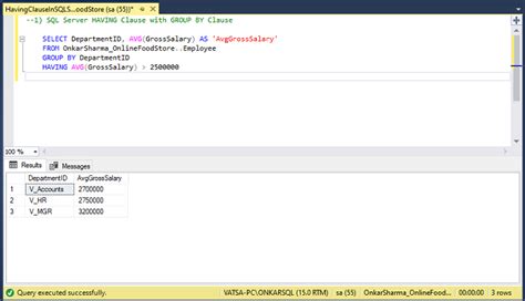 Difference Between Having And Where Clause In Sql Server