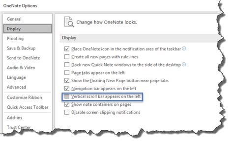 如何把 Onenote 页面的滚动条移到左侧？ 数字笔记珍宝 Onenotegem
