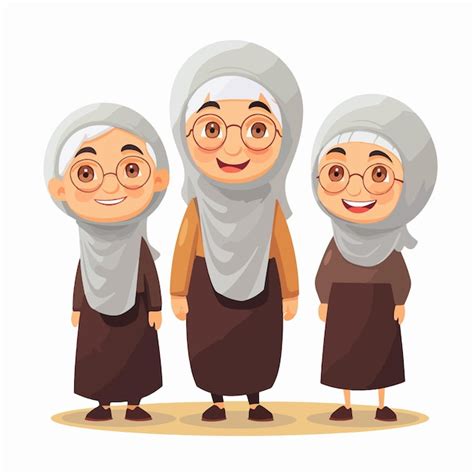 Premium Vector Vector Illustration Featuring A Grandmother Of Arabic Race