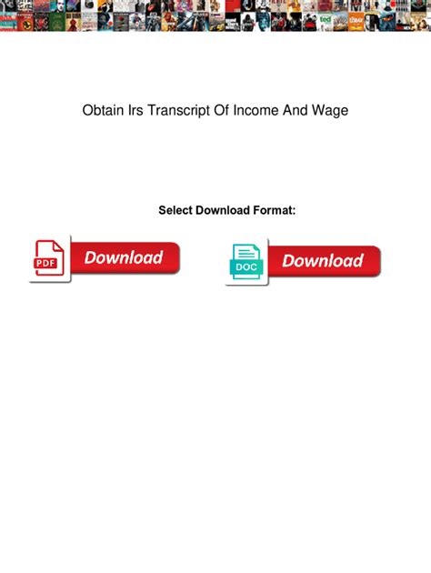 Fillable Online Obtain Irs Transcript Of Income And Wage Obtain Irs