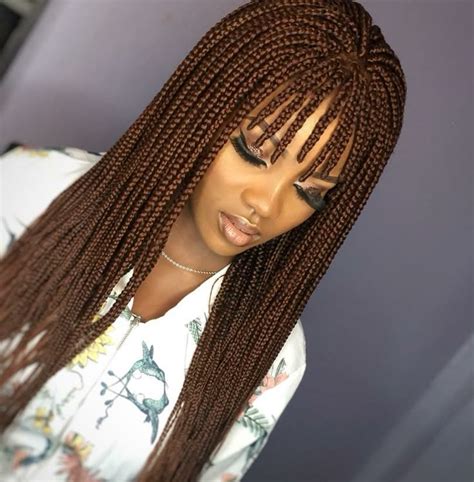 Top Braided Hairstyle With Bangs Ideas 21 Box Braid With Bang