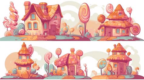Premium Ai Image Fantasy Candy Land Elements Set