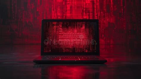 Malware Breach Simulation On A Laptop Depicting A Compromised Data
