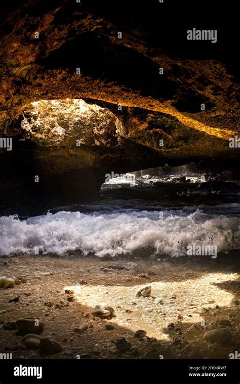 Spectacular Mermaid Caves With Sunlight Piercing Through Hole In