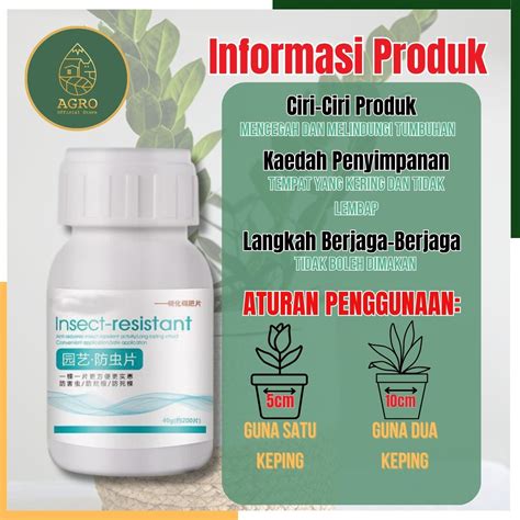 Plant Insect Resistant Tablets 40g Racun Serangga Gardening Insect