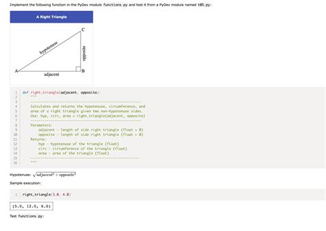 Solved Implement The Following Function In The Pydev Module Functionspy And Test Solutioninn
