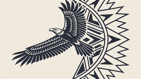 Dynamic Eagle Wing Pattern Fierce Tribal Art Vector Design