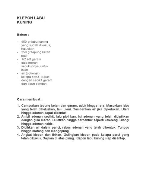 Klepon Labu Kuning Pdf