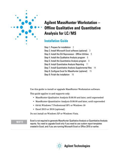 Fillable Online Masshunter Workstation Software Offline Qualitative