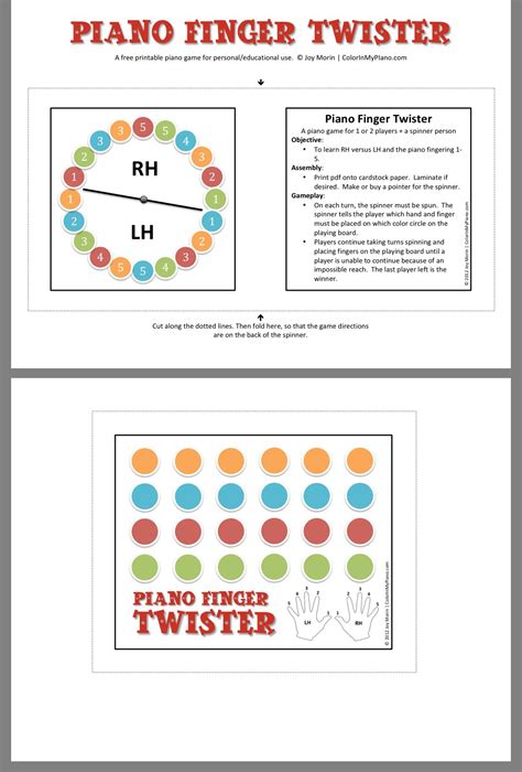 Twister Game Spinner Template