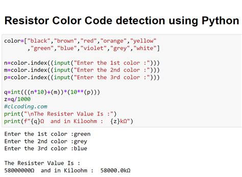 Day Resistor Color Code Detection Using Python Computer Languages Clcoding