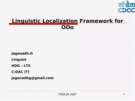 Linguistic Localization Framework For Ooo Ppt