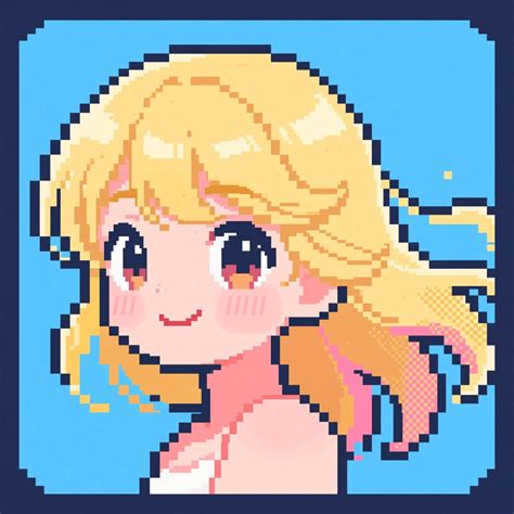 Free Windswept Pixel Girl Photo Pixel Blonde Chibi Download At