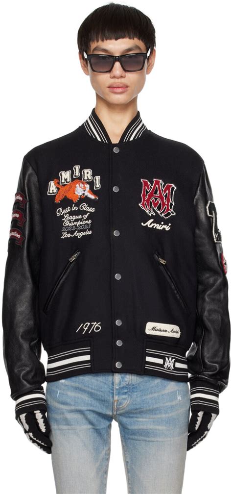 Amiri Patch Bomber Jacket Black Editorialist