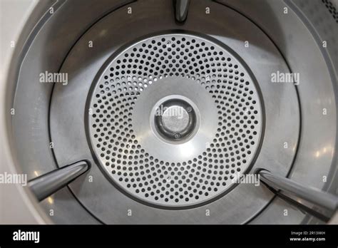 Large Capacity Clothes Tumble Dryer Machine Drum Interior View Stock
