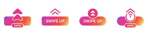 Swipe Up Button For Interface Of Social Media App Silhouette Icon Action Scroll Gradient