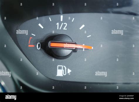 Close Up Of A Fuel Gauge Showing A Full Fuel Tank In A Car
