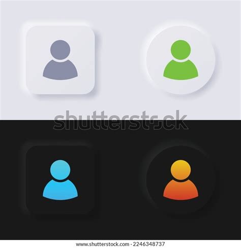 User Icon Set Multicolor Neumorphism Button Stock Vector Royalty Free Shutterstock