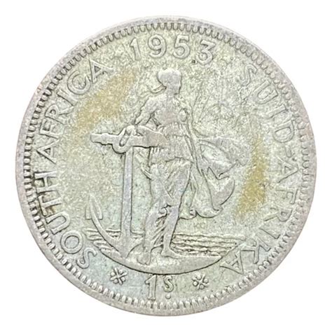 Moneda 1 Chelín Sudafrica 1953 Plata 0500 Km 49 Elizabeth 2 Mercadolibre