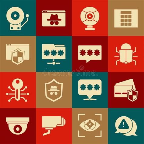 Set Exclamation Mark In Triangle Credit Card With Shield System Bug