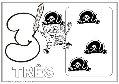 Numerais Ilustrados Bob Esponja Para Imprimir Grátis