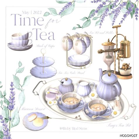 Afternoon Tea Set Ruby Red Part 1 Sims 4 Interior Mod Modshost