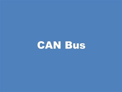 Can Controller Area Network Bus Protocol Ppt Computer Networking