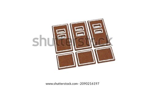 3d Rendering Gingerbread Cookie Shape Symbol Stock Illustration