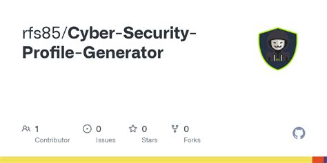 Github Rfs85 Cyber Security Profile Generator