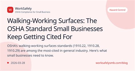 Walking Working Surfaces The Osha Standard Small Businesses Keep
