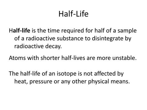 Ppt Half Life Powerpoint Presentation Free Download Id2129820