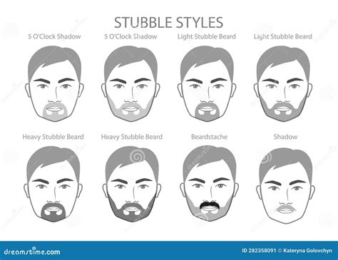 Stubble Beard Young Man Before And After Shaving Cartoon Vector