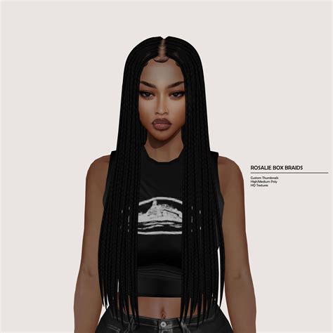 Rosalie Box Braids Badddiesims Sims 4 Black Hair Sims Hair Sims 4