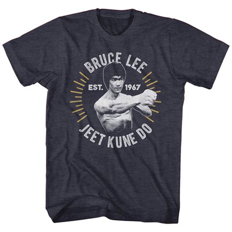 Bruce Lee Shirt Jeet Kune Do Heather Blue T Shirt Bruce Lee T Shirts