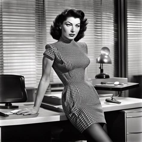 Ava Gardner Sexy Secretary Houndstooth Mini Dress By 2024darwin On