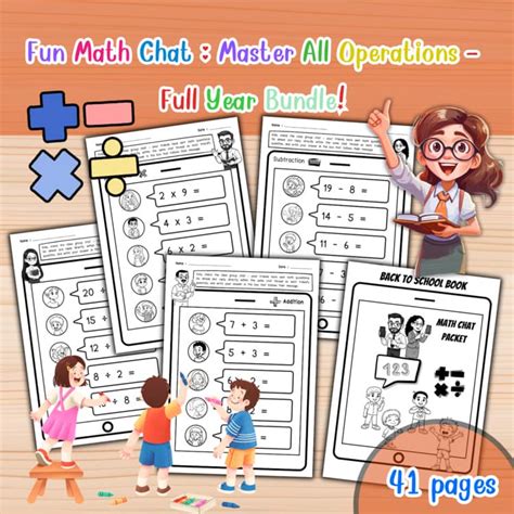 My Class Math Chat Full Year Math Operations Bundle X ÷