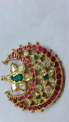 Fancy Temple Ear Ring Ruby Daimond Polki At Best Price In Bikaner Id 26584242297