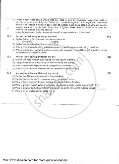 Object Oriented Programming 2016 2017 Bsc It Information Technology