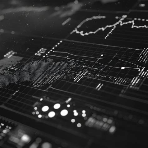 Abstract Black And White Data Visualization With Graphs And Charts