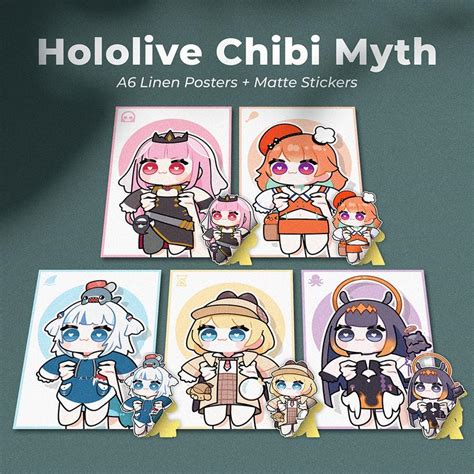 Hololive Chibi Myth Postcards Stickers Tiktok Shop Malaysia