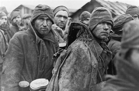 Red Army Soldiers In The Pow Camp Near Smolensk After They Got
